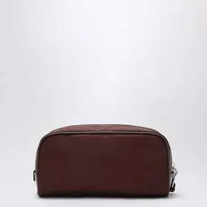 Prada Speedrock Re-nylon And Leather Pouch In Burgundy