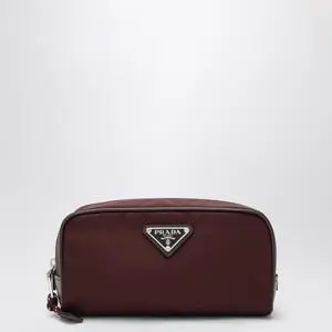 Prada PRADA Re-Nylon And Leather Pouch Red