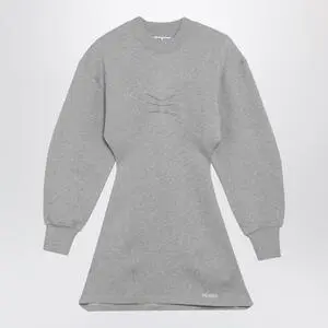 Attico Melange Cotton Jersey Mini Dress In Grey - Gray