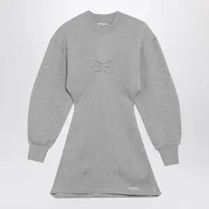 Attico Melange Cotton Jersey Mini Dress - Gray