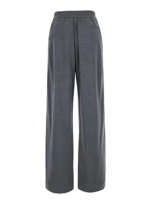 Brunello Cucinelli Cotton Blend Monil Detail Pants - Gray