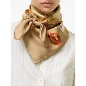 Burberry Neutrals Scarves - Cream