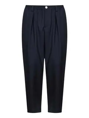 Marni Blue Tropical Wool Cropped Trousers - Multicolor