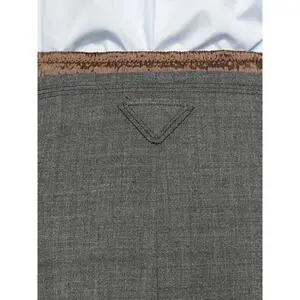 Prada Wool Midi Skirt - Gray
