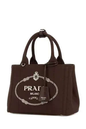 Prada Canvas Small Jardinière Handbag - Brown