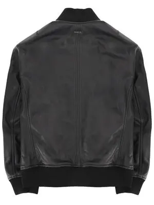 BOSS Jakri Leather Bomber Jacket - Black
