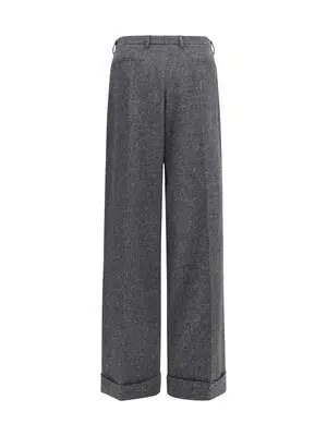 Valentino Garavani Tailored Wool And Silk-blend Pants - Gray