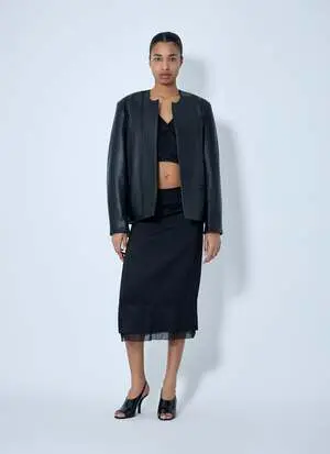 TOTEME Open Front Leather Jacket