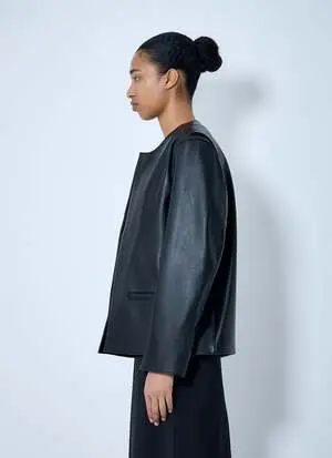 TOTEME Open Front Leather Jacket