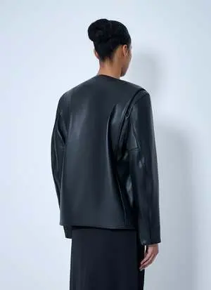 TOTEME Open Front Leather Jacket
