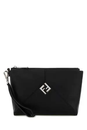 Fendi Leather Clutch - Black