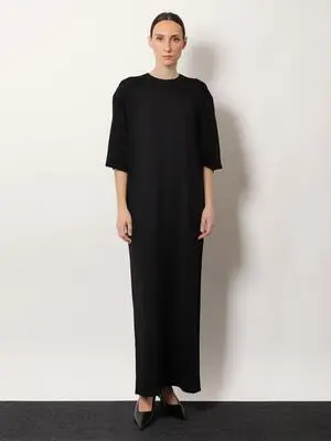 TOTEME Long Merino Wool Dress - Black