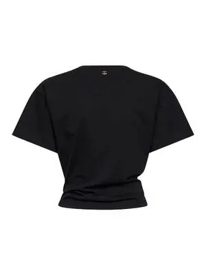 Rabanne Piercing Detailed Cropped T-shirt - Multicolor