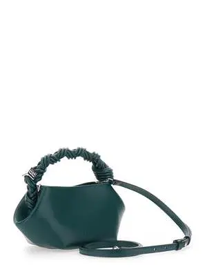 GANNI Handbag With Magnetic Closure And Green Leather Details For - Multicolor