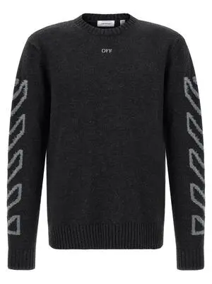 Off-White Diag Arrow Fuzzy Sweater - Gray
