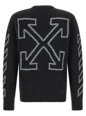 Off-White Diag Arrow Fuzzy Sweater - Gray