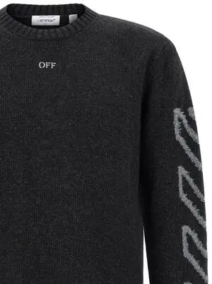 Off-White Diag Arrow Fuzzy Sweater - Gray