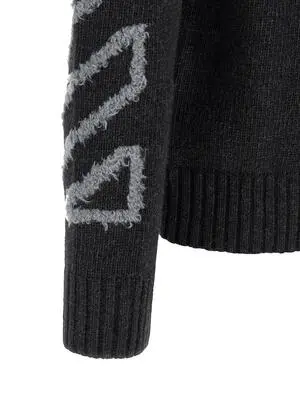 Off-White Diag Arrow Fuzzy Sweater - Gray
