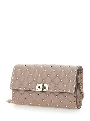 Valentino Garavani Shoulder Bag | Rockstud Spike | Nappa/platinum Studs - Cream