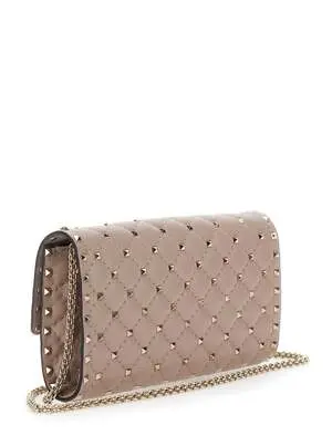 Valentino Garavani Shoulder Bag | Rockstud Spike | Nappa/platinum Studs - Cream