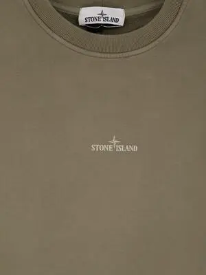 Stone Island Organic Cotton Logo Print Sweatshirt - Multicolor