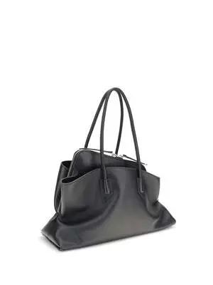 Attico La Passeggiata Leather Shoulder Bag - Black