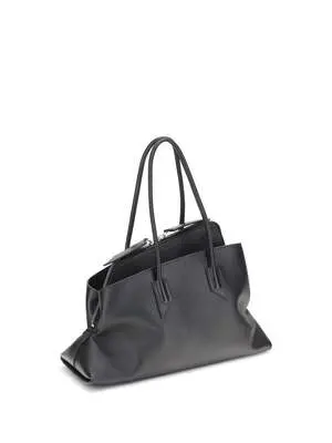 Attico La Passeggiata Leather Shoulder Bag - Black