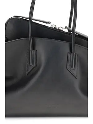 Attico La Passeggiata Leather Shoulder Bag - Black