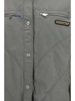 Attico High-neck Bomber With Zips - Gray
