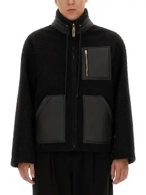 Moschino Jacket With Zip - Black