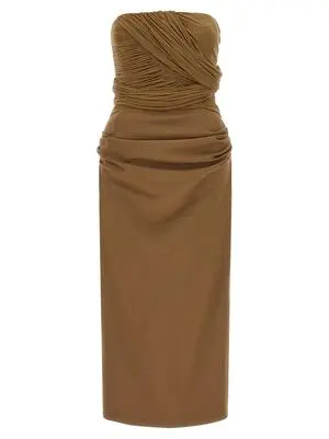 Magda Butrym Off-the-shoulder Midi Dress - Brown