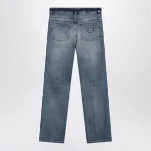 Miu Miu Cotton Denim Trousers - Blue