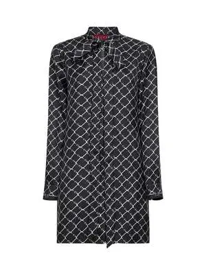 Gucci Black Printed Silk Twill Mini Dress - Multicolor
