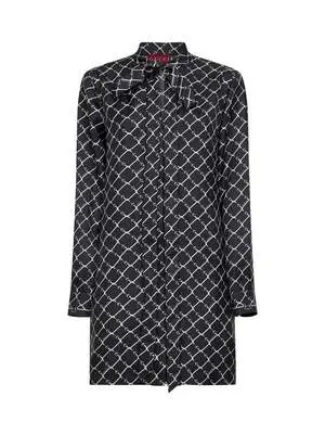 Gucci Black Printed Silk Twill Mini Dress - Multicolor