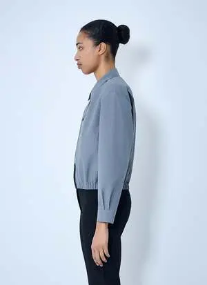 JIL SANDER Wool Cropped Shirt - Gray