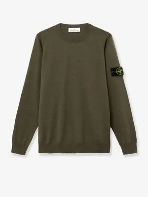 Stone Island Wool Sweater With Side Logo Patch - Multicolor