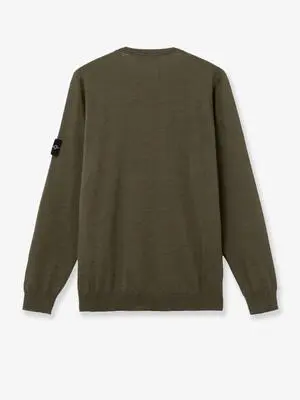 Stone Island Wool Sweater With Side Logo Patch - Multicolor