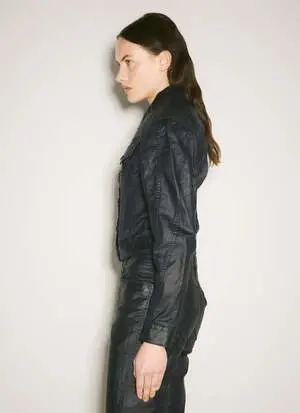 MUGLER Waxed Denim Jacket - Black