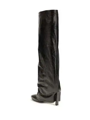 Attico Knee-high Eco-leather Boots - Black