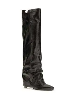 Attico Knee-high Eco-leather Boots - Black