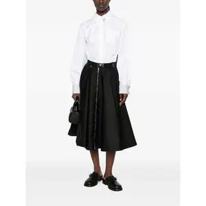 Prada Cotton Striped Cuffs Shirt - White
