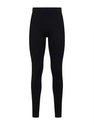 Gucci Black Gg Jacquard Ultrafine Stretch Viscose Blend Leggings - Multicolor
