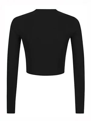 JIL SANDER Cropped Top With Logo - Black