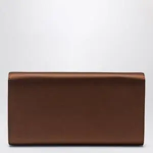 ROGER VIVIER Efflorescence Clutch In Satin Cacao