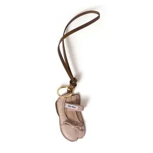 Miu Miu MIU MIU Lambskin Ballet Shoe Keychain Cream