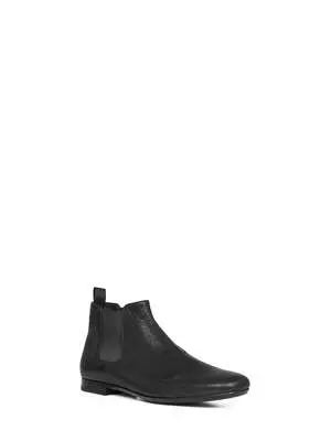 Prada Calzature Black Leather Chelsea Boots