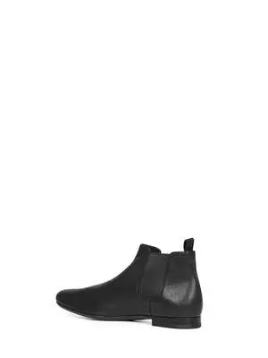 Prada Calzature Black Leather Chelsea Boots