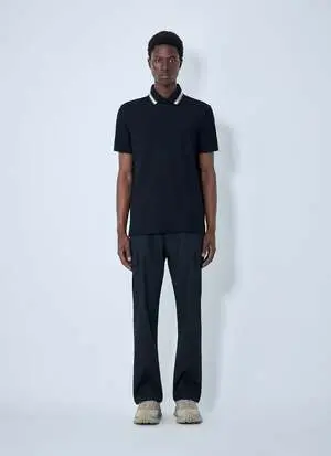 Moncler Striped Collar Polo Shirt
