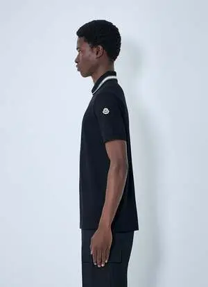 Moncler Striped Collar Polo Shirt