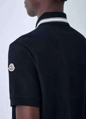 Moncler Striped Collar Polo Shirt
